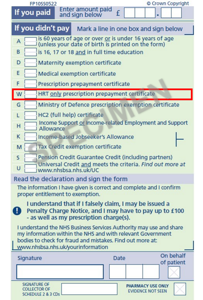 HRT Prescription Prepayment Certificates (PPCs) - Community Pharmacy ...