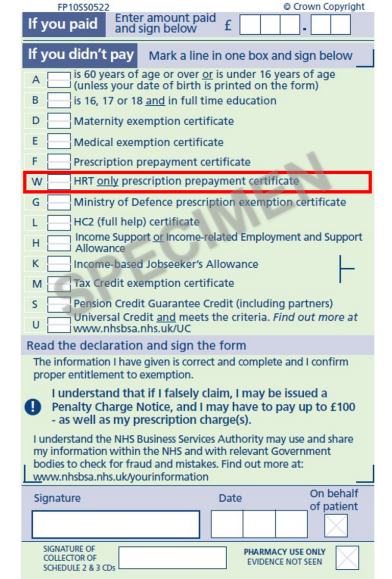 HRT Prescription Prepayment Certificates (PPCs) - Community Pharmacy ...